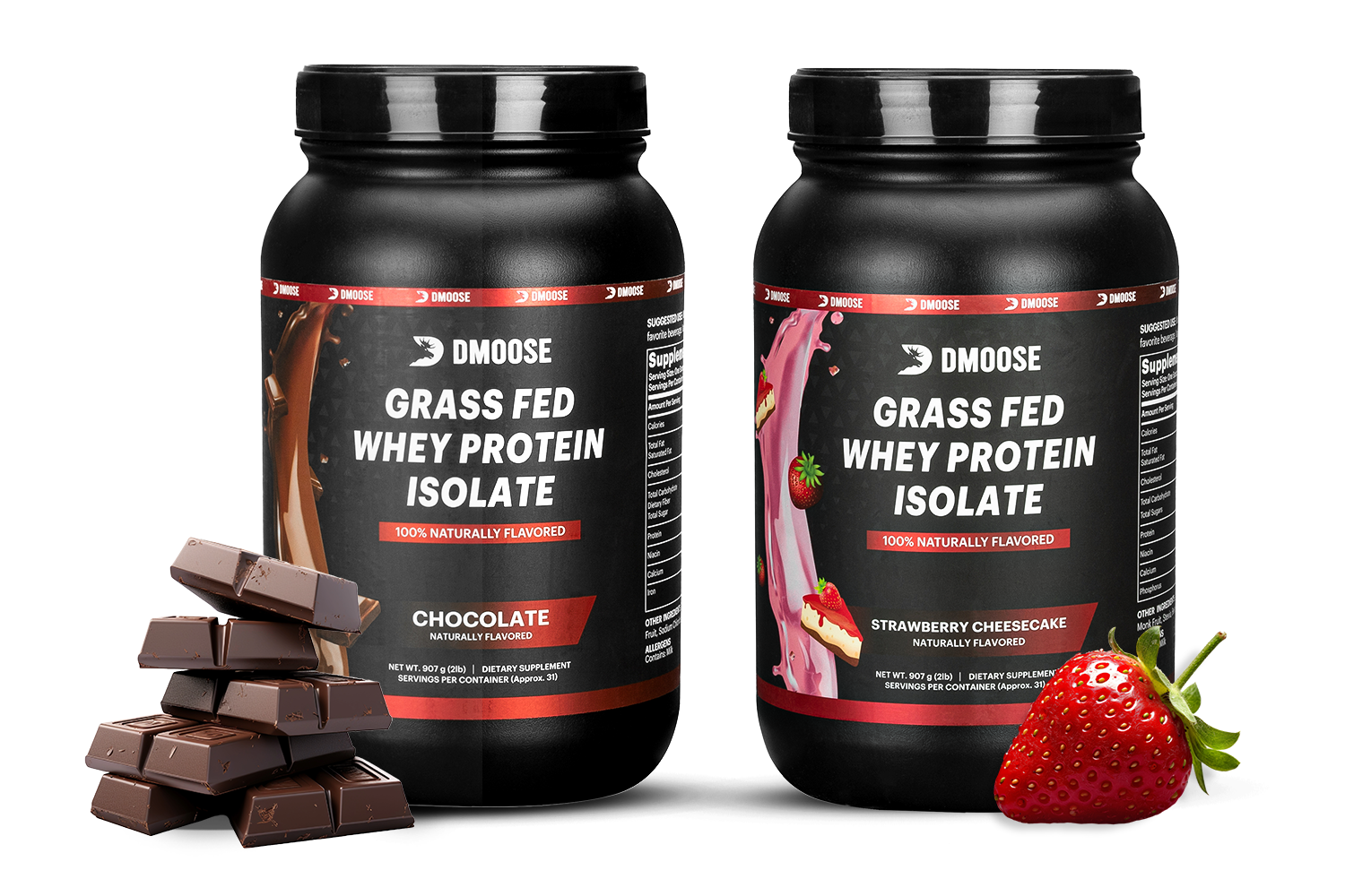 DMoose Premium Grass-Fed Whey Protein Isolate - Natural & High Protein