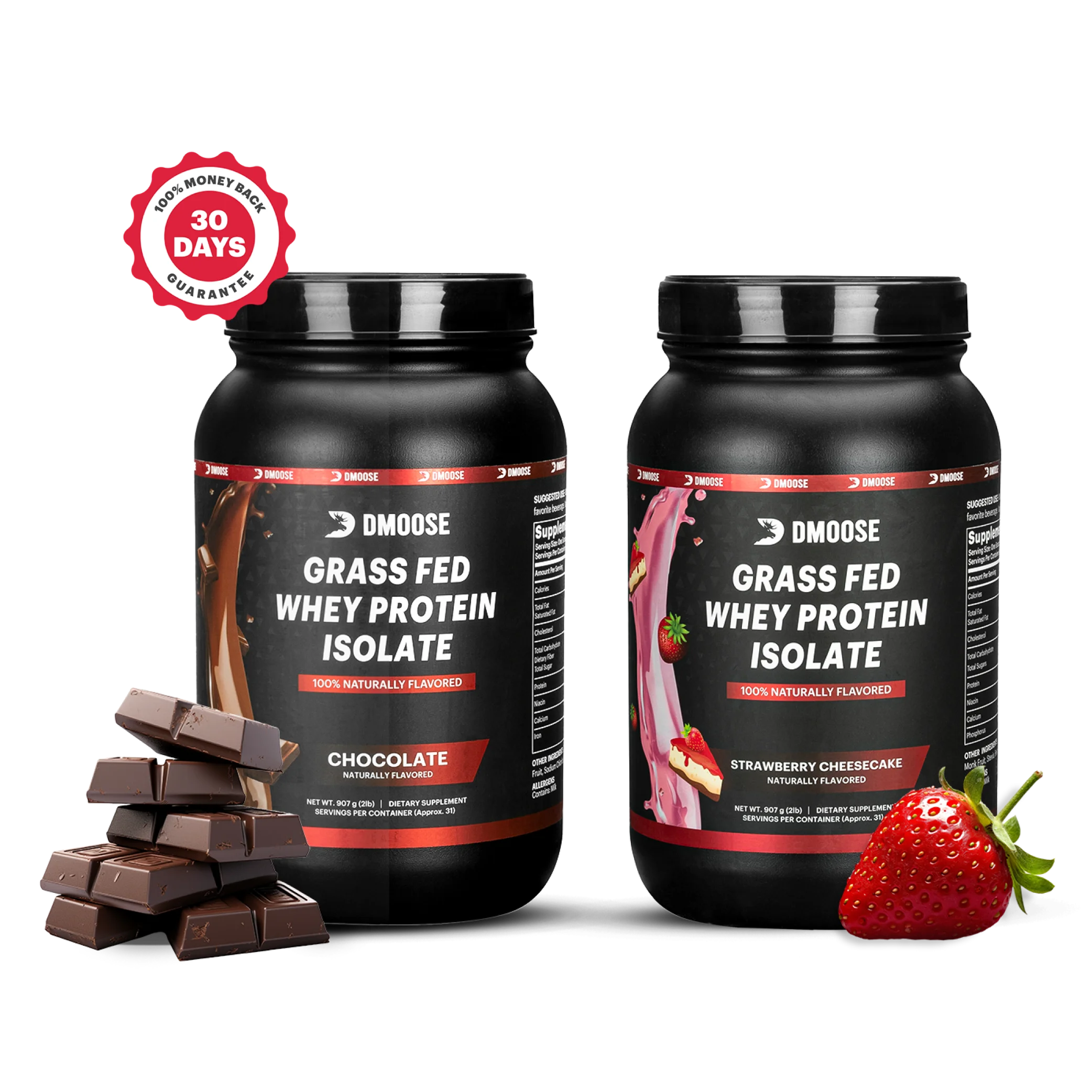 DMoose Premium Grass-Fed Whey Protein Isolate - Natural & High Protein