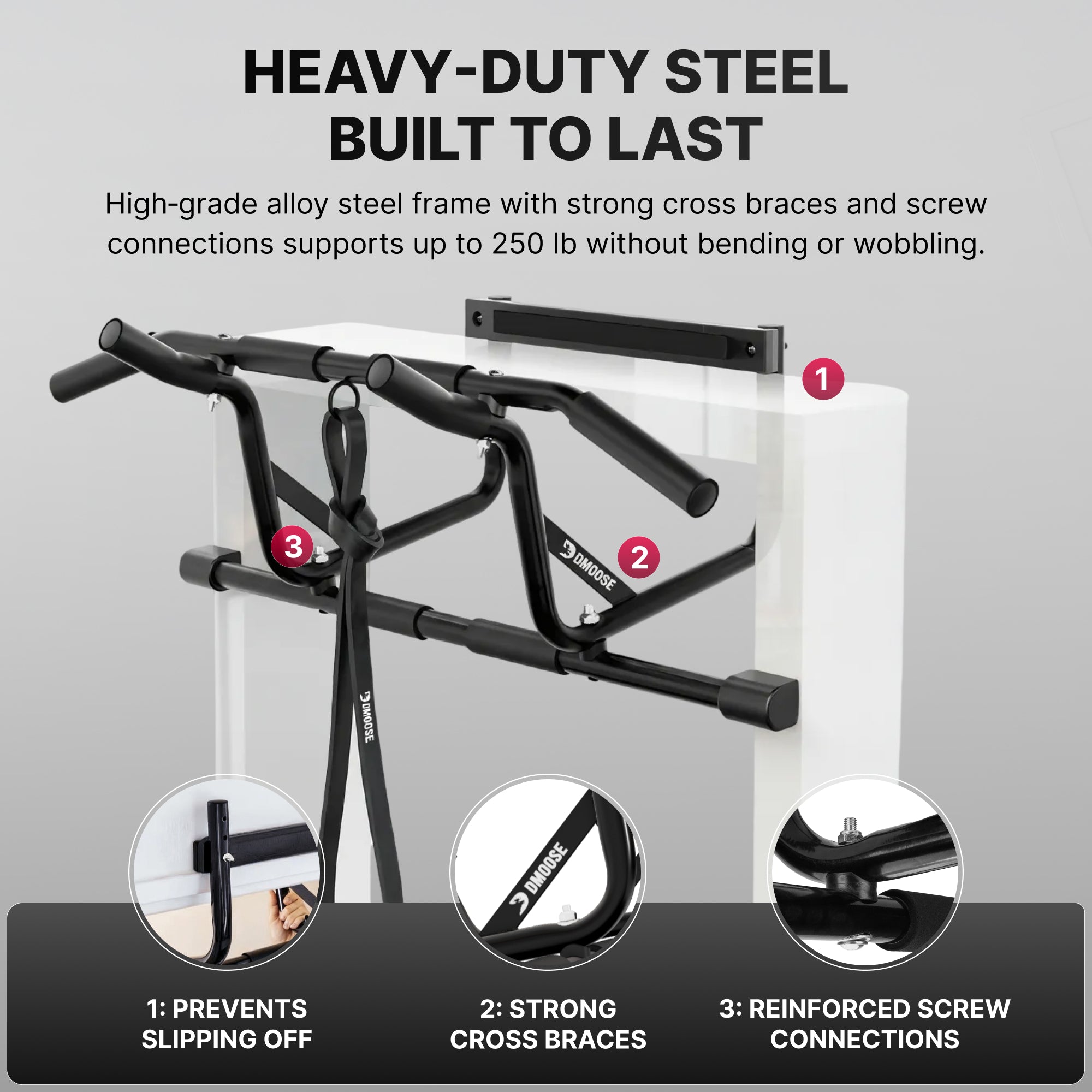DMoose Doorway Pull Up Bar – Best Home Workout Bar